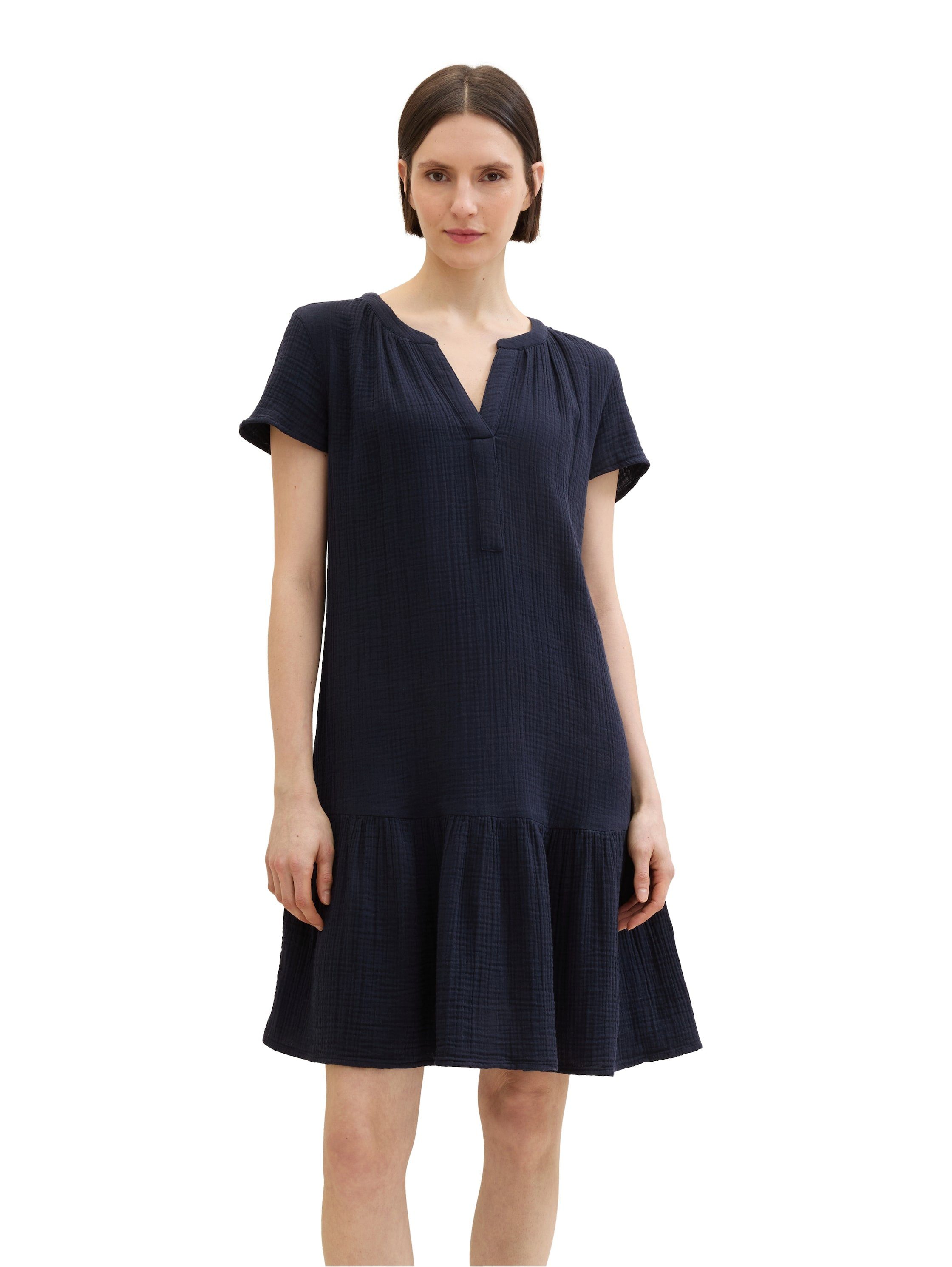 Tom Tailor Minikleid Mit Leichter Raffung In Crincle Optik Aus
